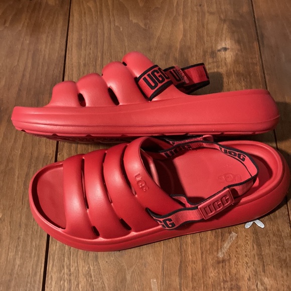 UGG | Shoes | New Ugg Red Plastic Slides 3 | Poshmark